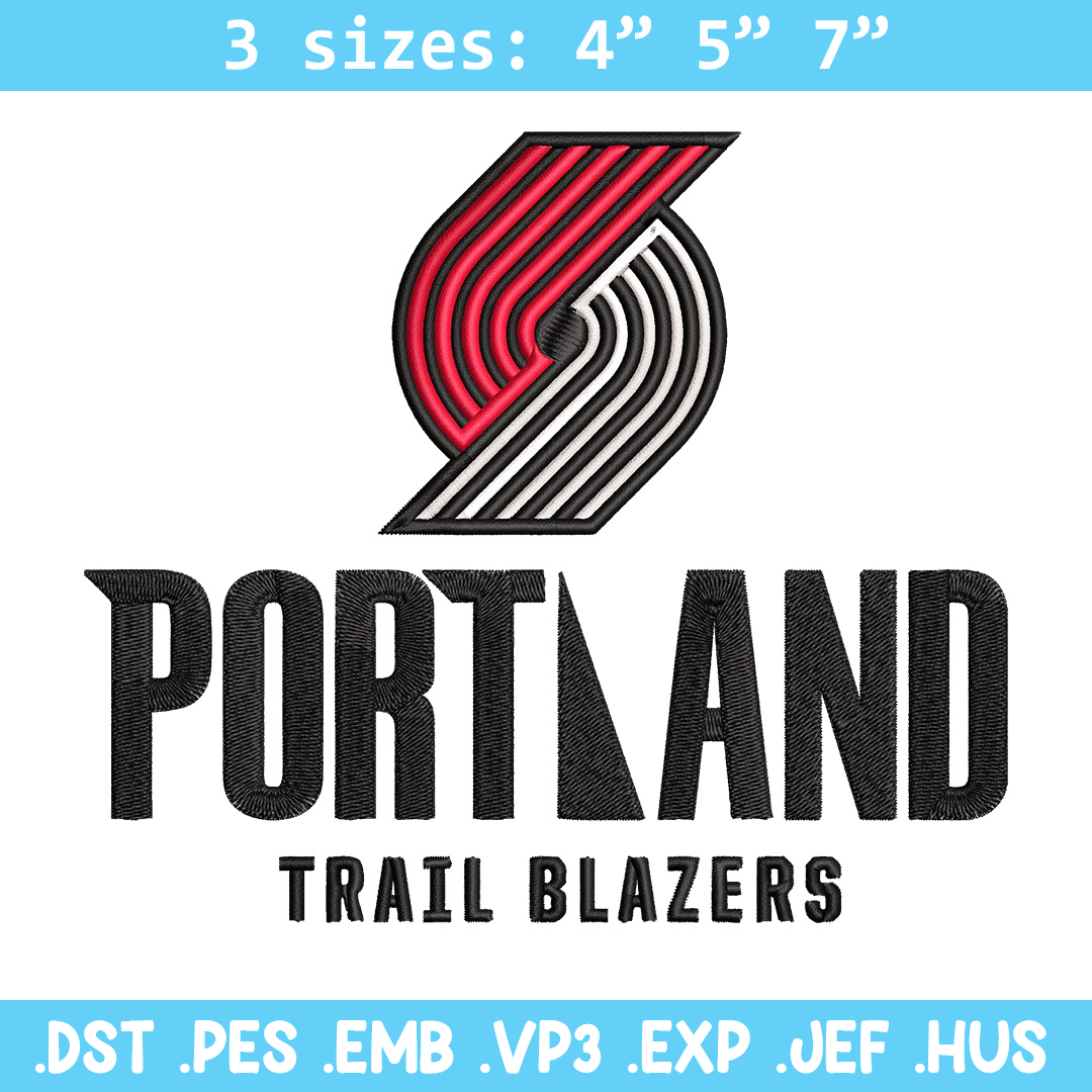Portland Trail Blazers logo embroidery design,NBA embroidery - Inspire ...