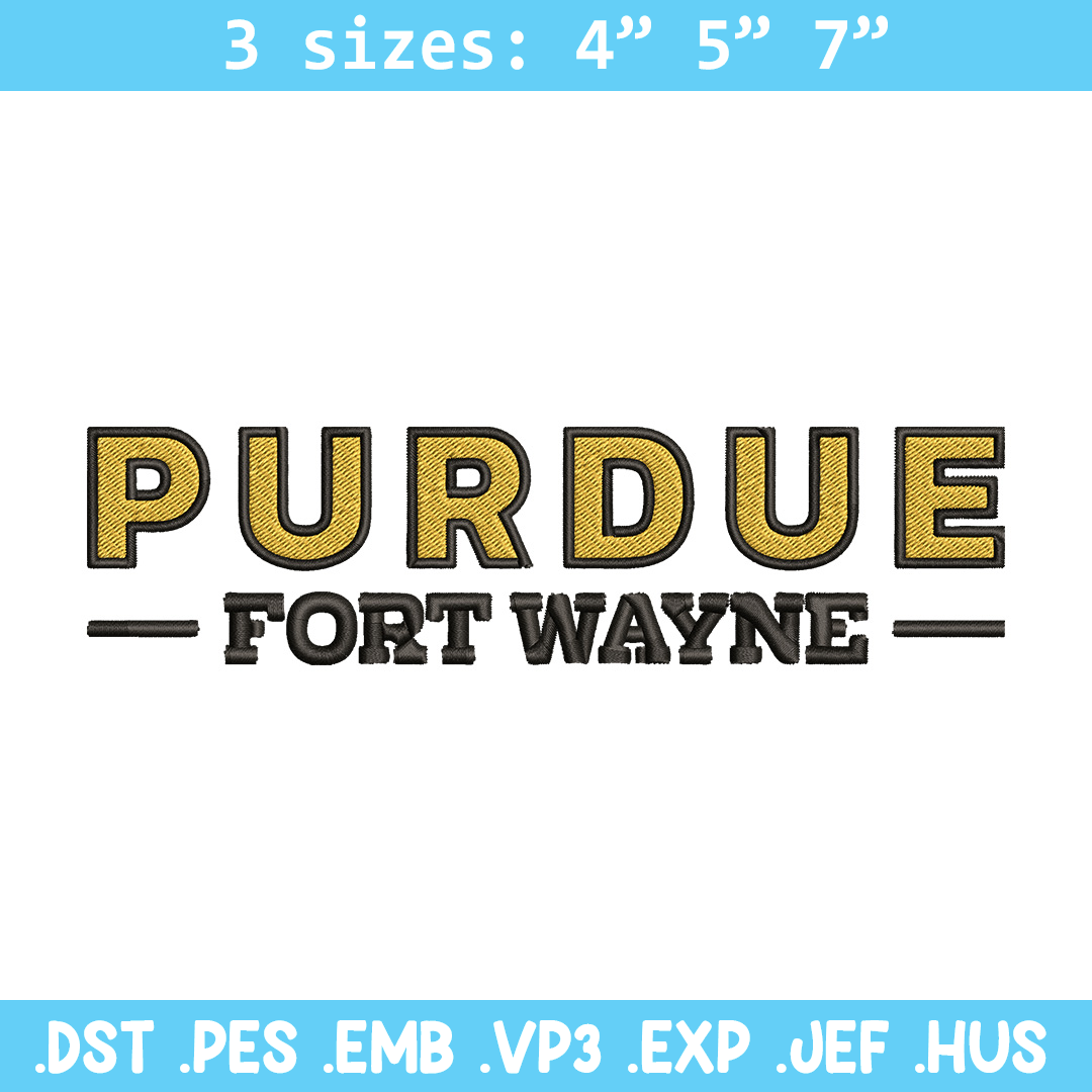 Purdue Fort Wayne logo embroidery design, NCAA embroidery, S - Inspire ...