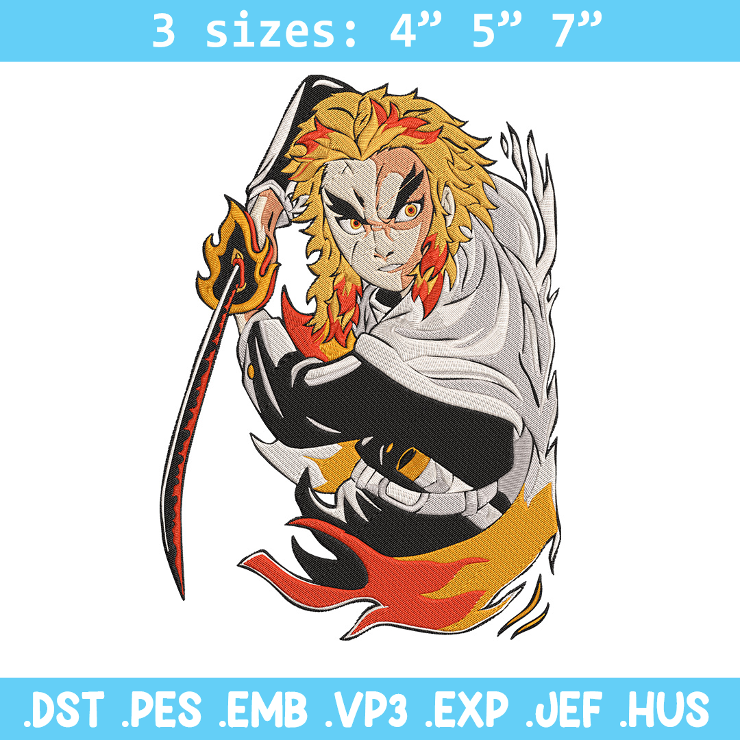 Rengoku poster Embroidery Design, Demon slayer Embroidery, E - Inspire ...
