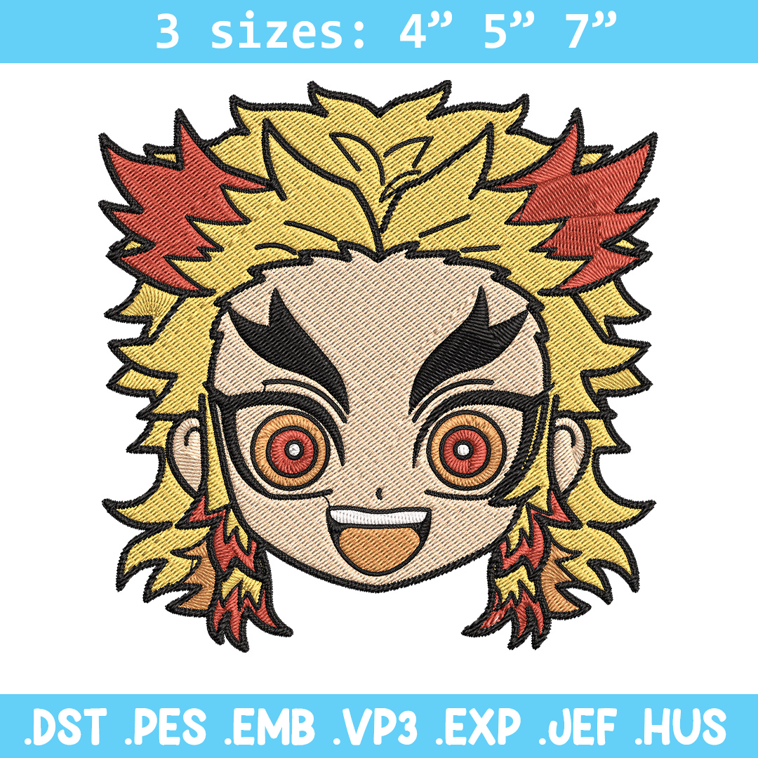 Rengoku sticker Embroidery Design, Demon slayer Embroidery, | Inspire ...