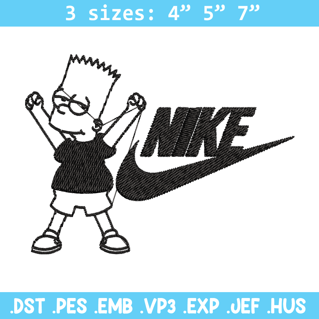 Simpson Nike Embroidery design, Simpson cartoon Embroidery, | Inspire ...