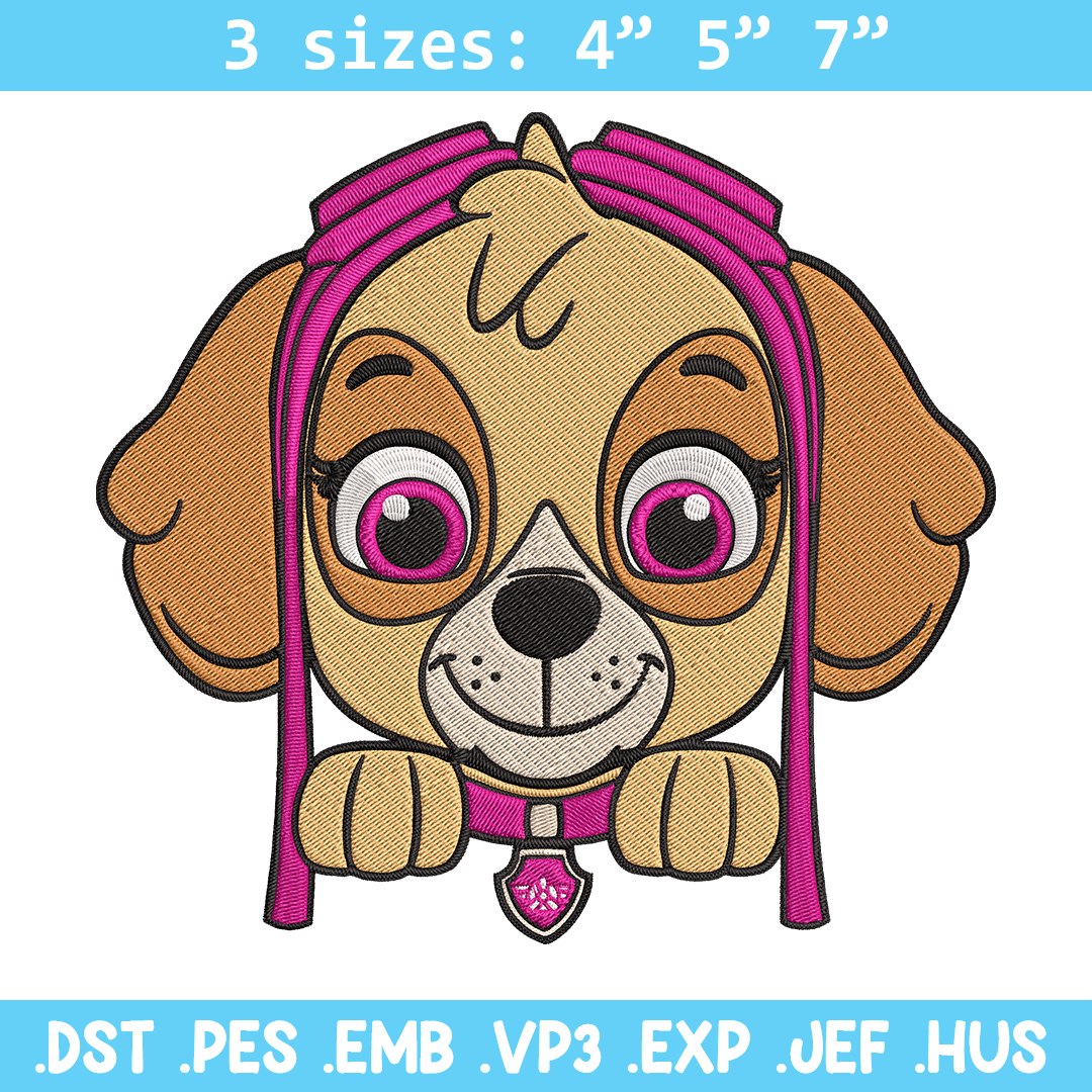 Skye dog Embroidery Design, Paw patrol Embroidery, Embroider | Inspire ...