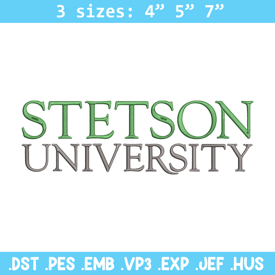 Stetson University logo embroidery design,NCAA embroidery, S | Inspire ...