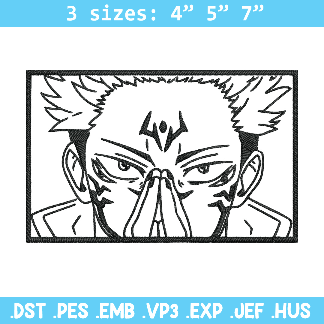 Sukuna box Embroidery Design, Jujutsu Embroidery, Embroidery | Inspire ...