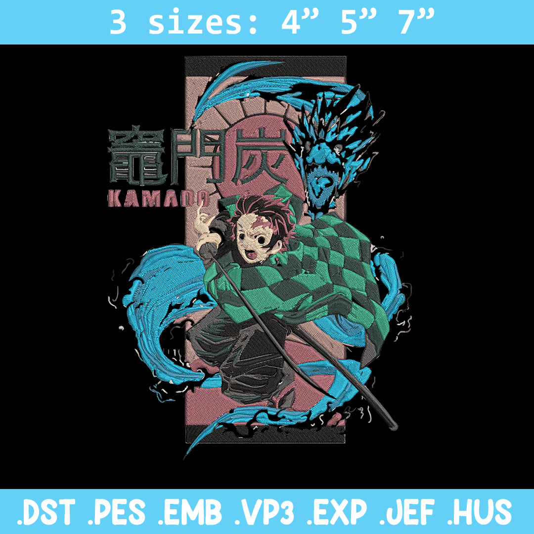 Tanjiro kamado Embroidery Design,Demon slayer Embroidery,Emb | Inspire ...