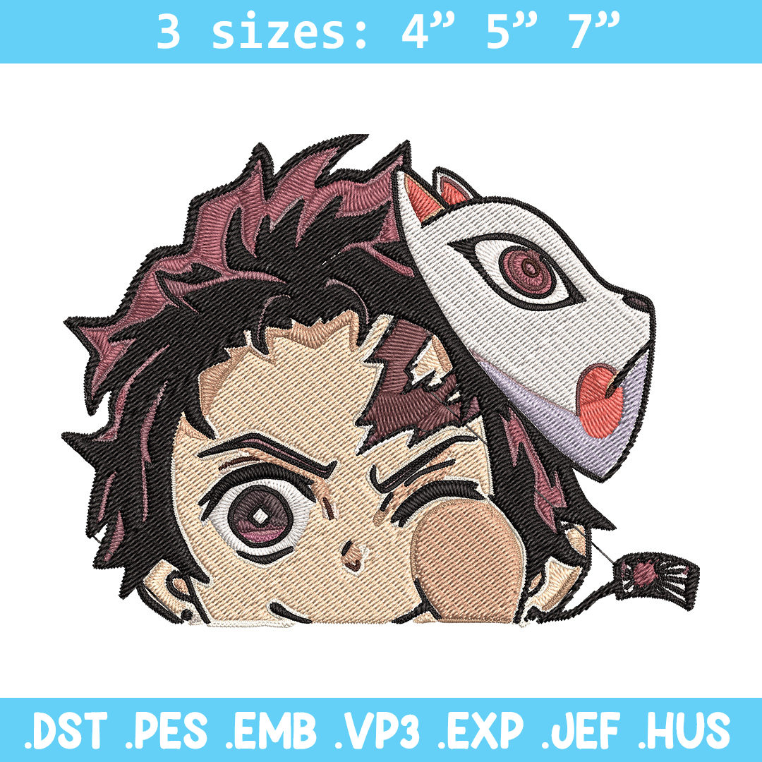 Tanjiro Peeker Embroidery Design, Demon slayer Embroidery, E - Inspire ...