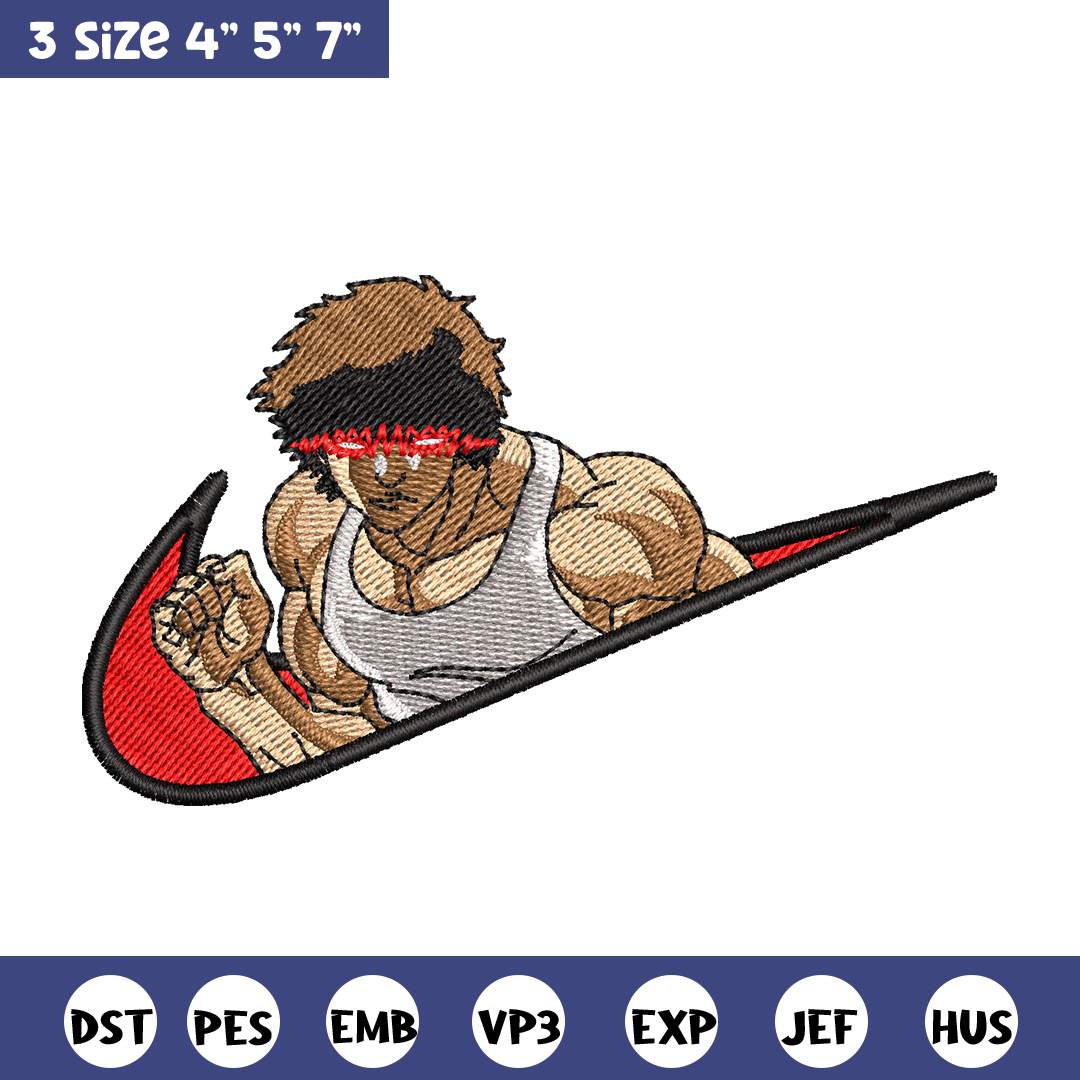 Baki angry face nike embroidery design, Baki embroidery, Nik | Inspire ...