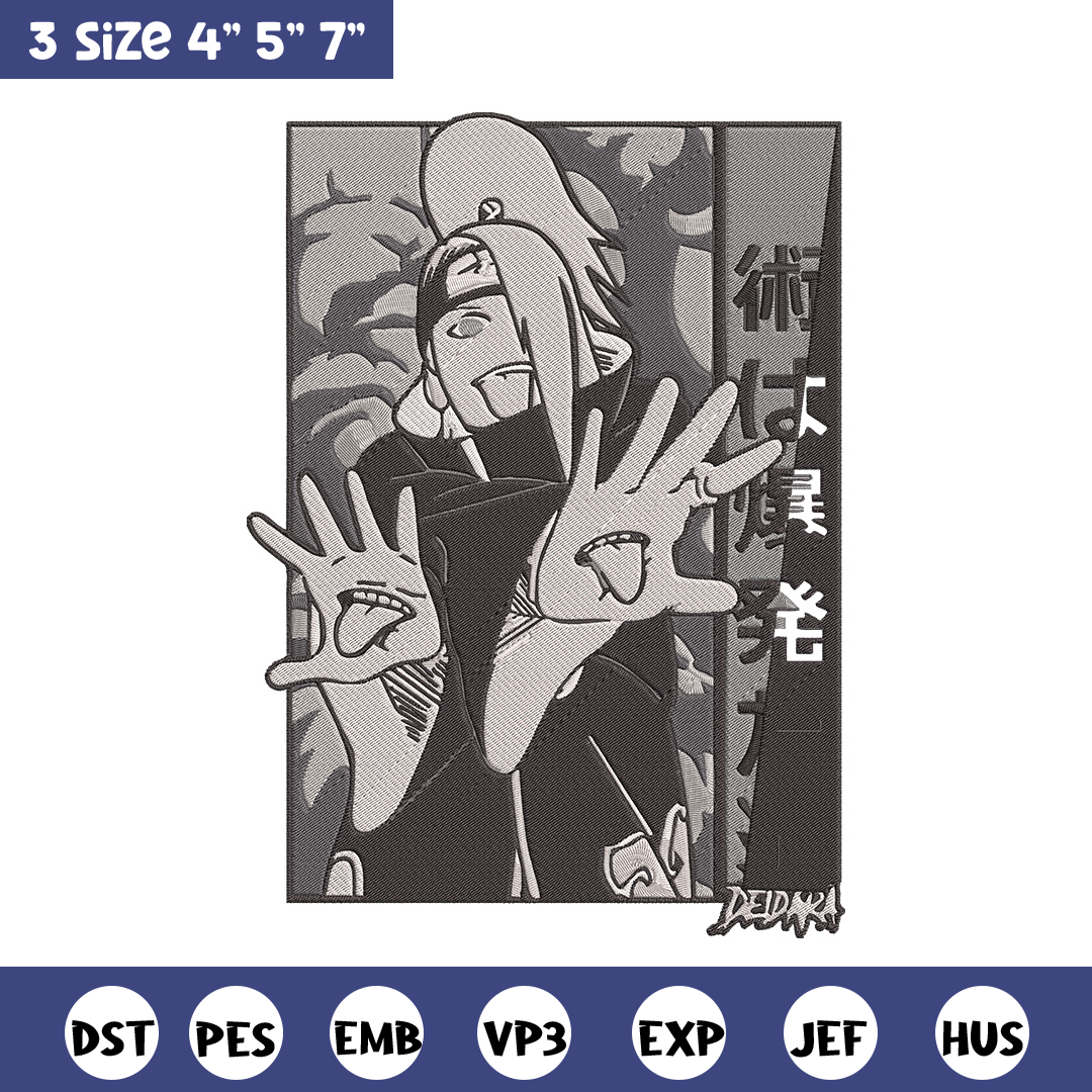 Deidara poster Embroidery Design, Naruto Embroidery, Embroid - Inspire ...