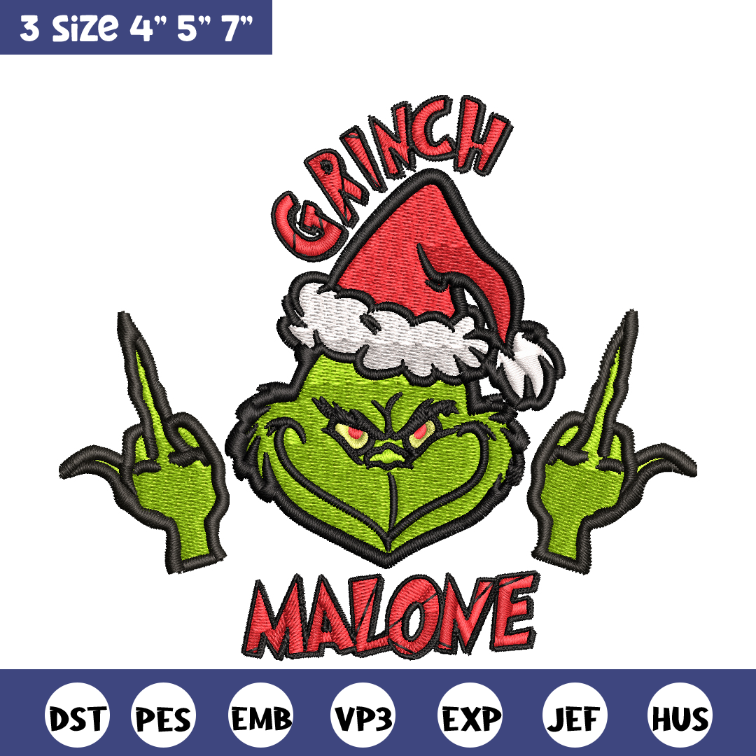 Grinch Middle Finger Embroidery design, Grinch christmas Emb - Inspire ...
