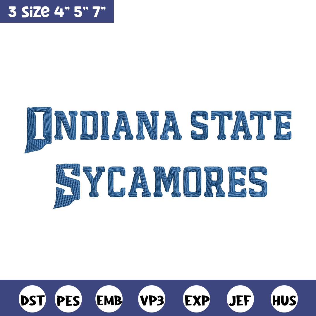 Indiana State logo embroidery design, NCAA embroidery, Embro | Inspire ...