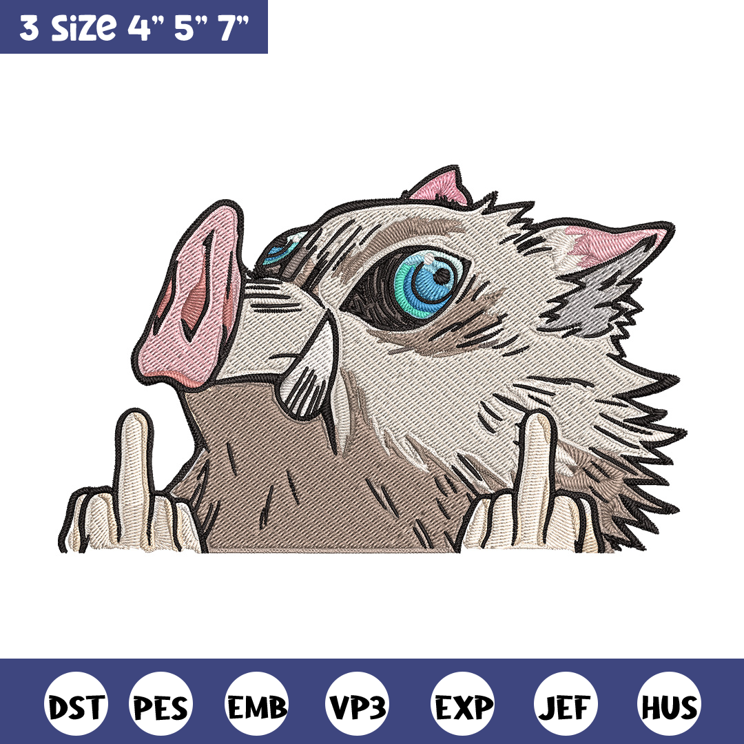 Inosuke Peeker Embroidery Design, Demon slayer Embroidery, E | Inspire ...