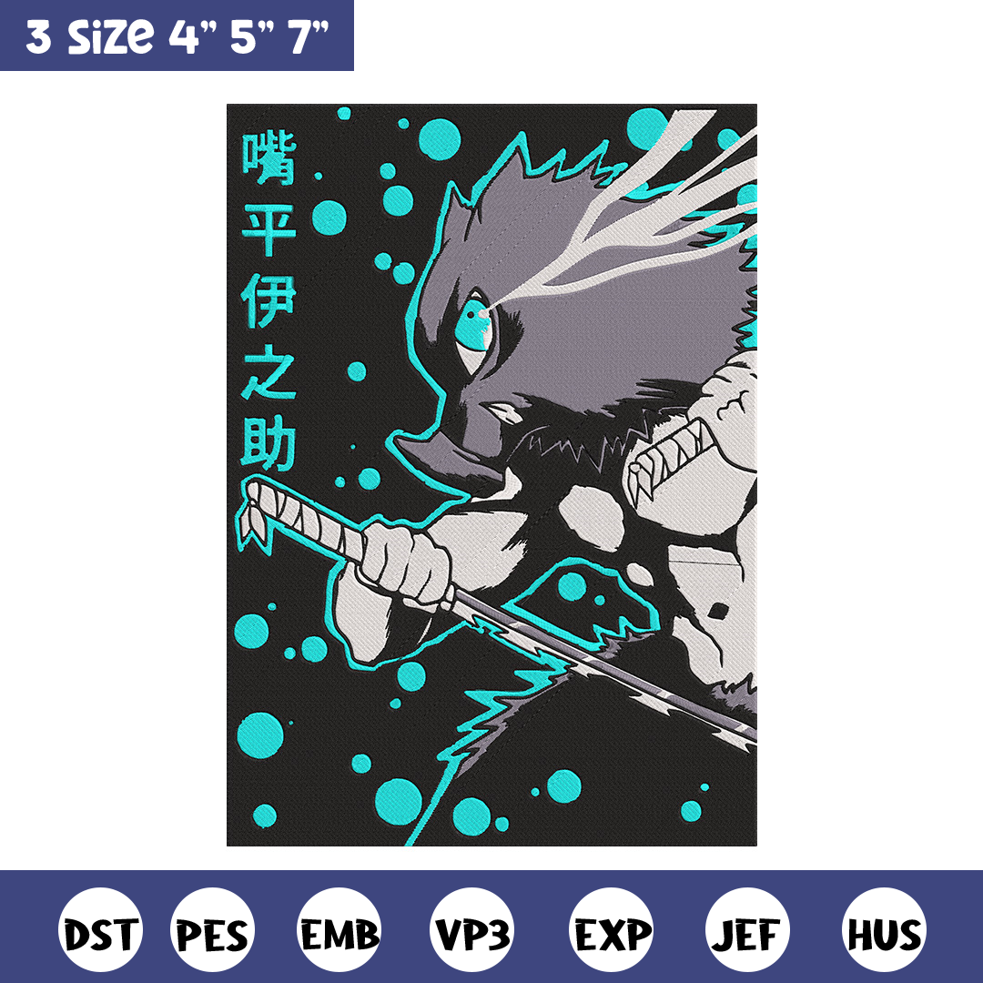 Inosuke poster Embroidery Design, Demon slayer Embroidery, E | Inspire ...