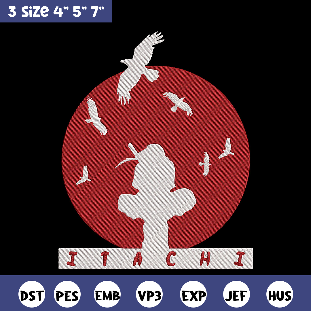 Itachi red moon Embroidery Design, Naruto Embroidery, Embroi | Inspire ...