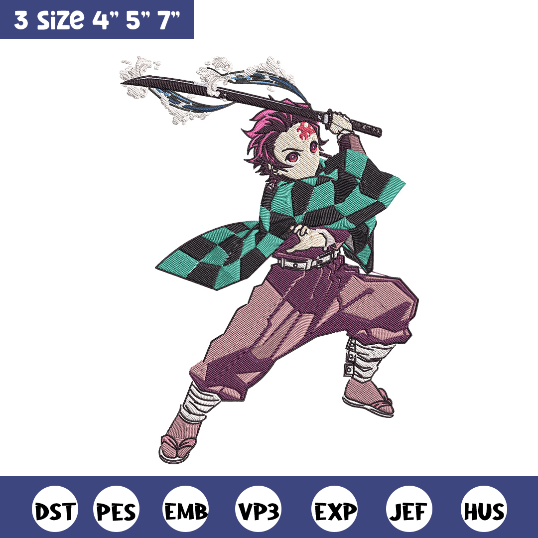 Kamado Tanjiro Embroidery Design, Demon slayer Embroidery,Em | Inspire ...