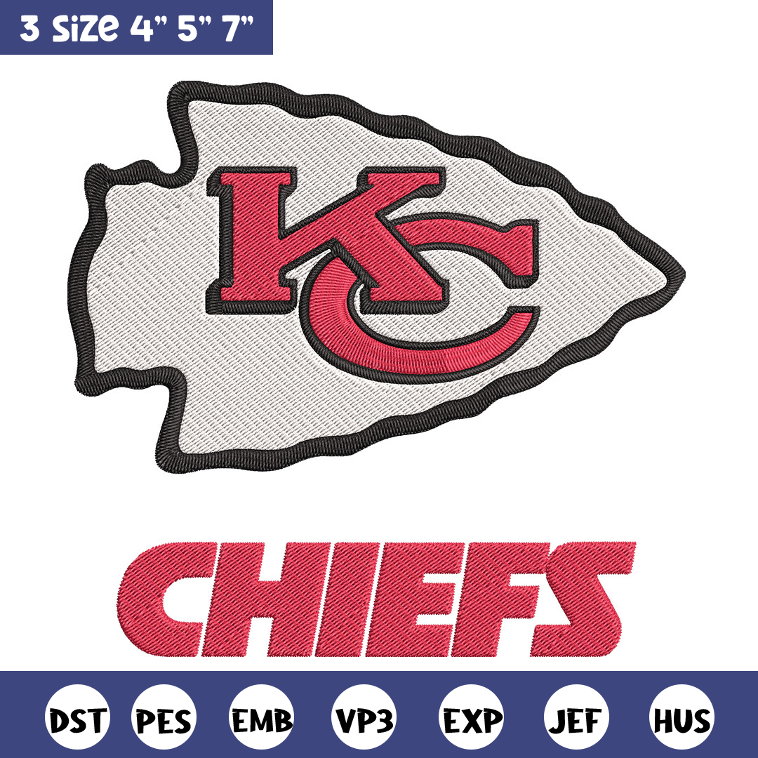 Kansas City Chiefs embroidery design, Chiefs embroidery, NFL | Inspire ...