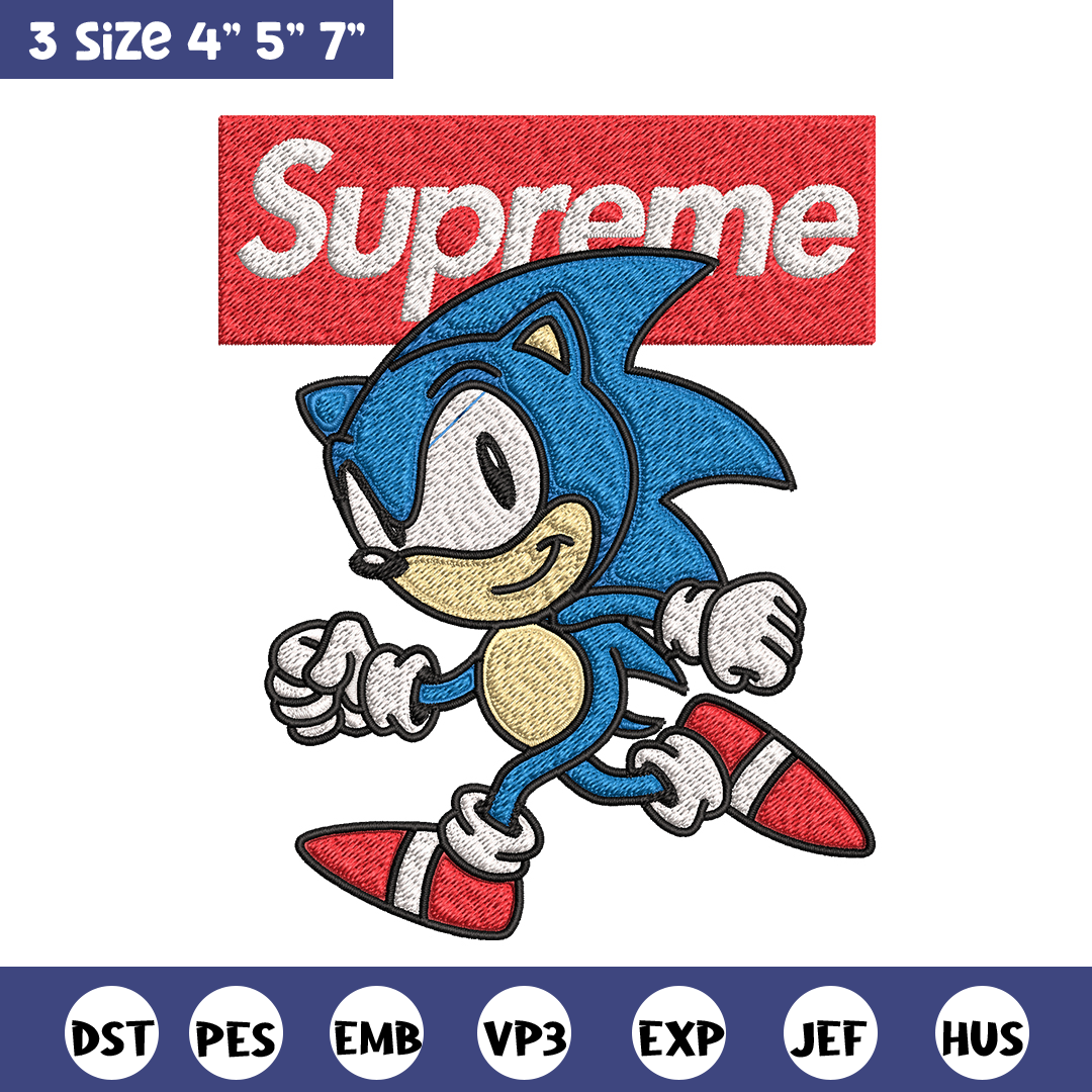 Supreme Sonic Embroidery design, Supreme Sonic Embroidery, c | Inspire ...