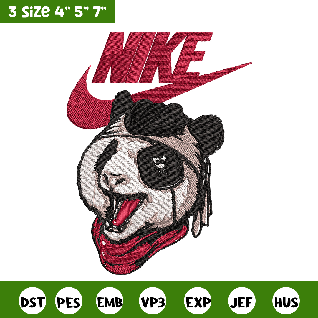 Panda cartoon Nike Embroidery design, Panda cartoon Embroide | Inspire ...