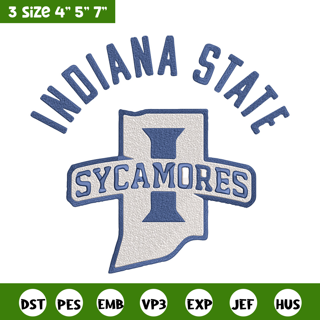 Indiana State University embroidery design,NCAA embroidery, | Inspire ...
