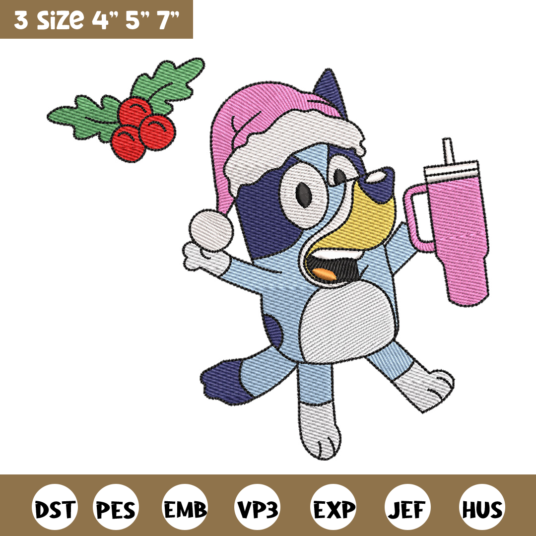 Bluey chrismas embroidery design, Bluey embroidery, Chrismas - Inspire ...