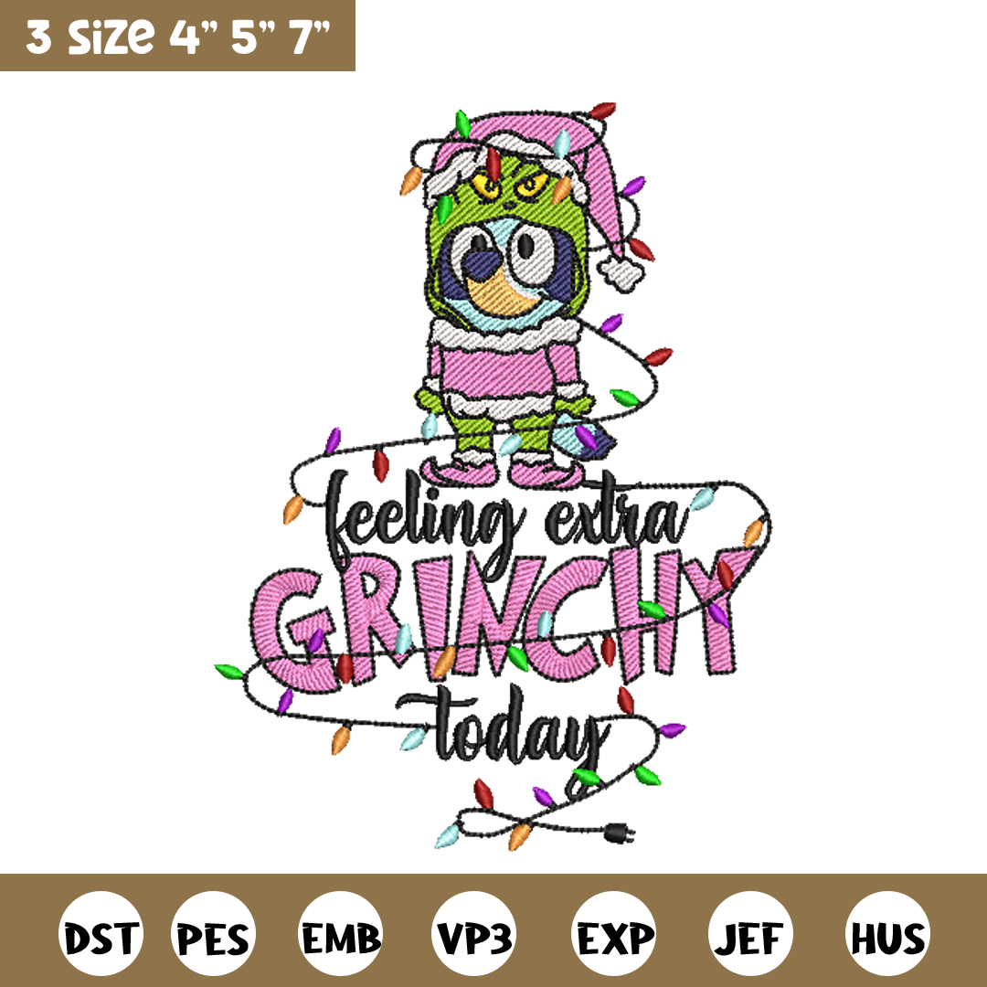 Bluey x grinch embroidery design, Bluey embroidery, Chrismas - Inspire ...