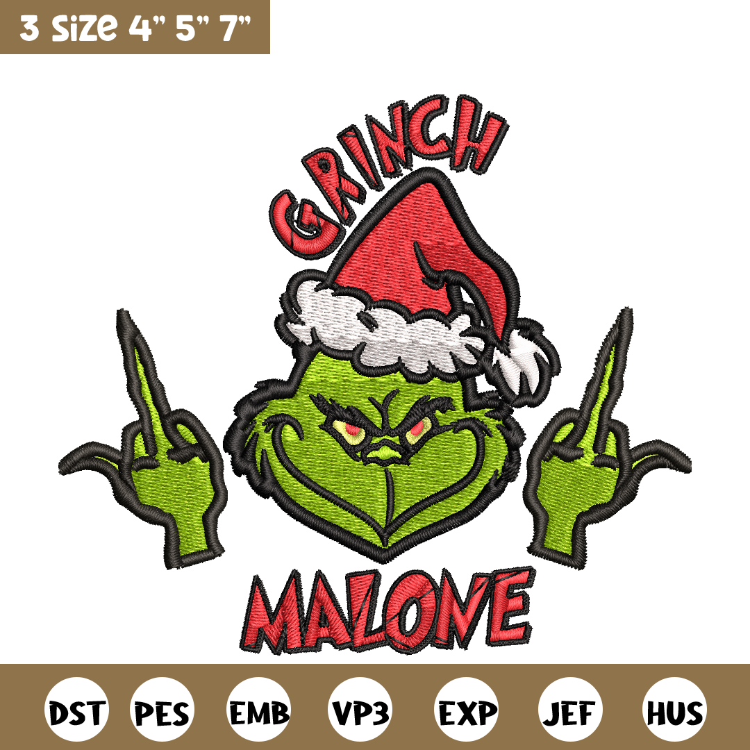 Grinch Middle Finger Embroidery design, Grinch christmas Emb - Inspire ...