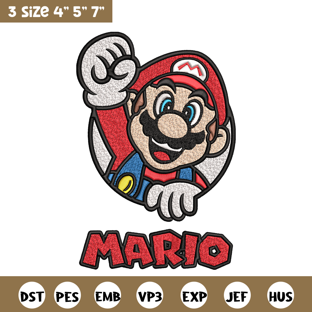Mario Embroidery design, The Super Mario Bros Embroidery, Em - Inspire ...
