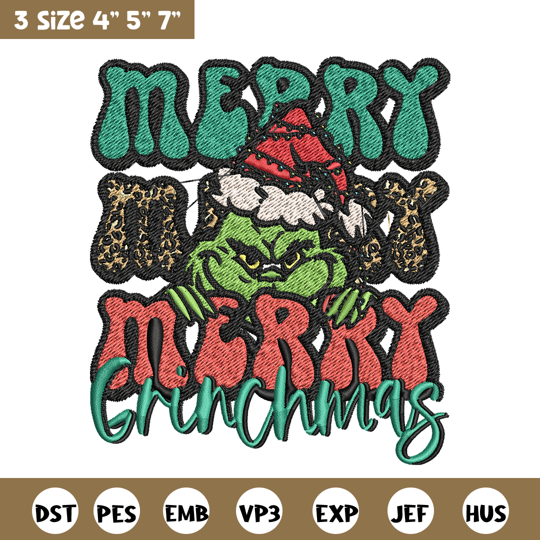Merry Christmas Grinch Embroidery design, Grinch christmas E | Inspire ...