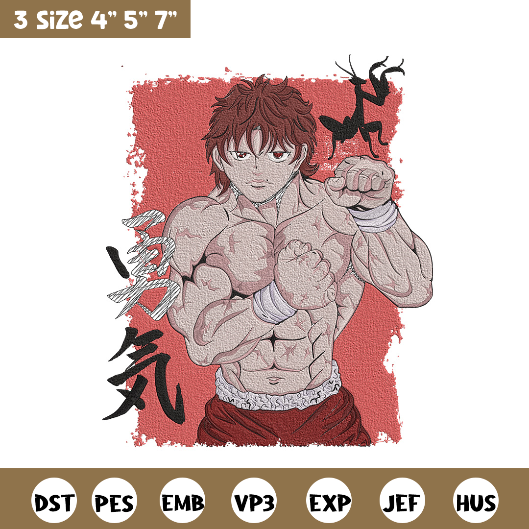 Baki poster Embroidery Design, Baki Embroidery, Embroidery F | Inspire ...