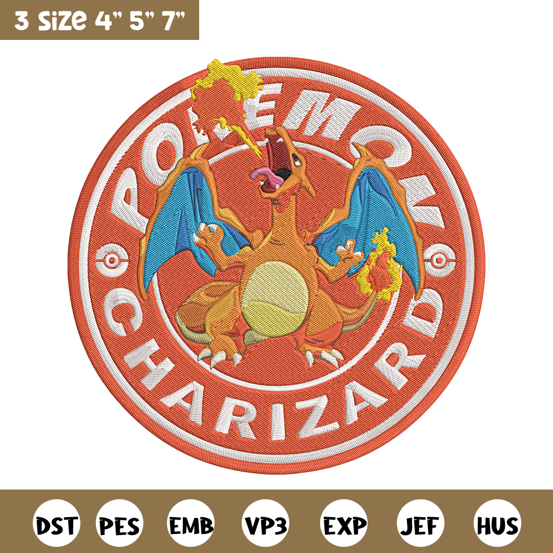 Charizard Embroidery Design, Pokemon Embroidery, Embroidery | Inspire ...
