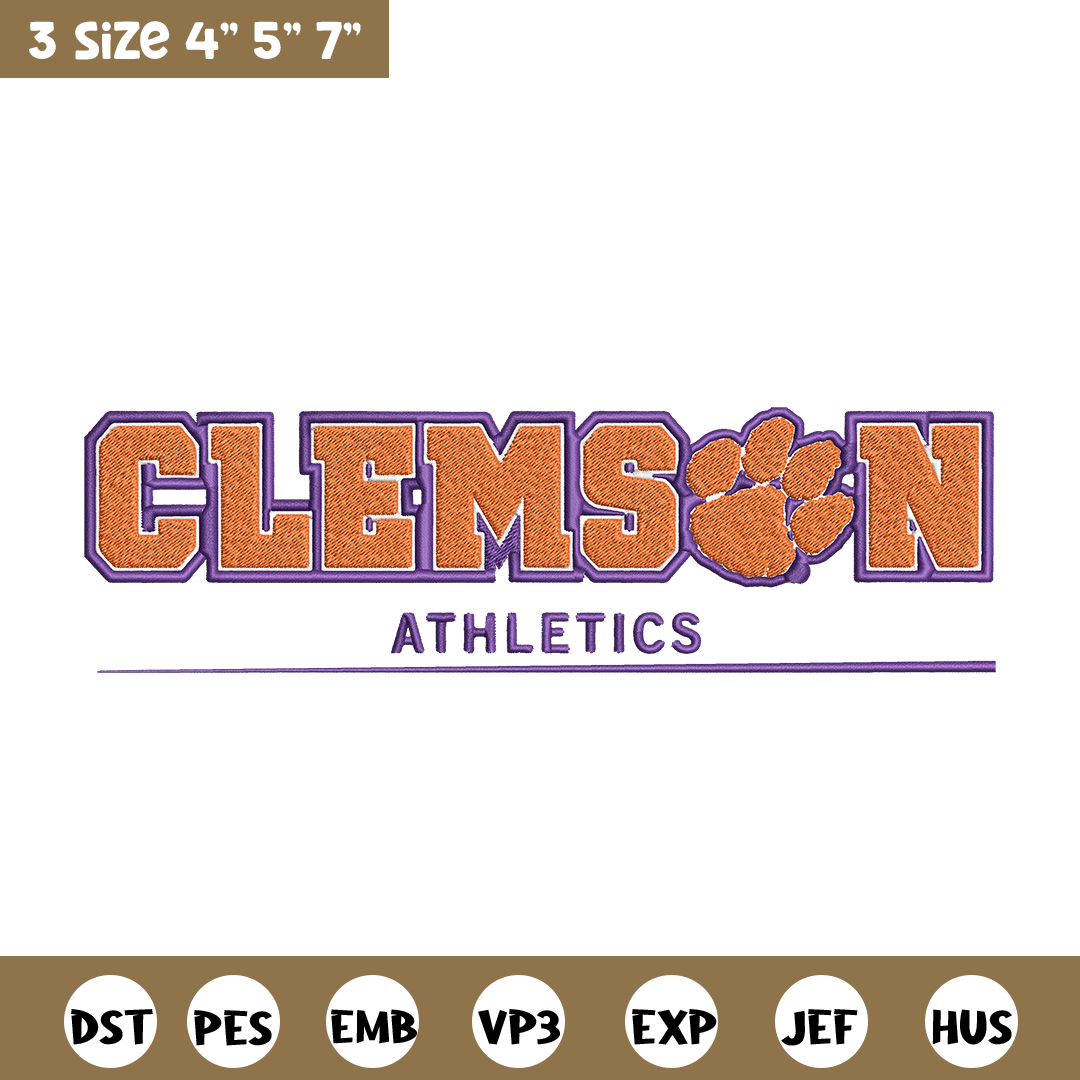 Clemson University logo embroidery design, NCAA embroidery, | Inspire ...