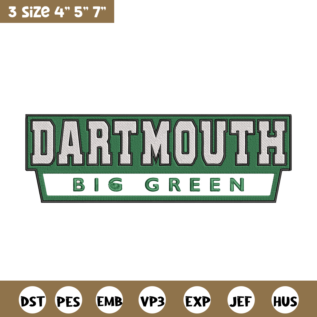 Dartmouth Big Green logo embroidery design, NCAA embroidery, | Inspire ...
