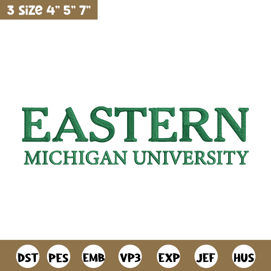 Eastern Michigan logo embroidery design, NCAA embroidery, Em | Inspire ...