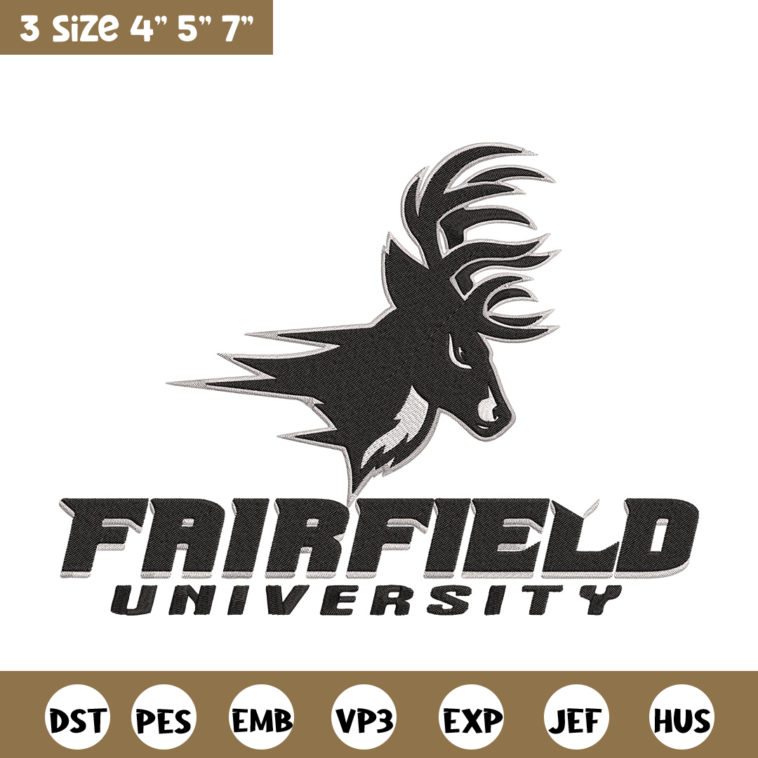 Fairfield University logo embroidery design, NCAA embroidery | Inspire ...