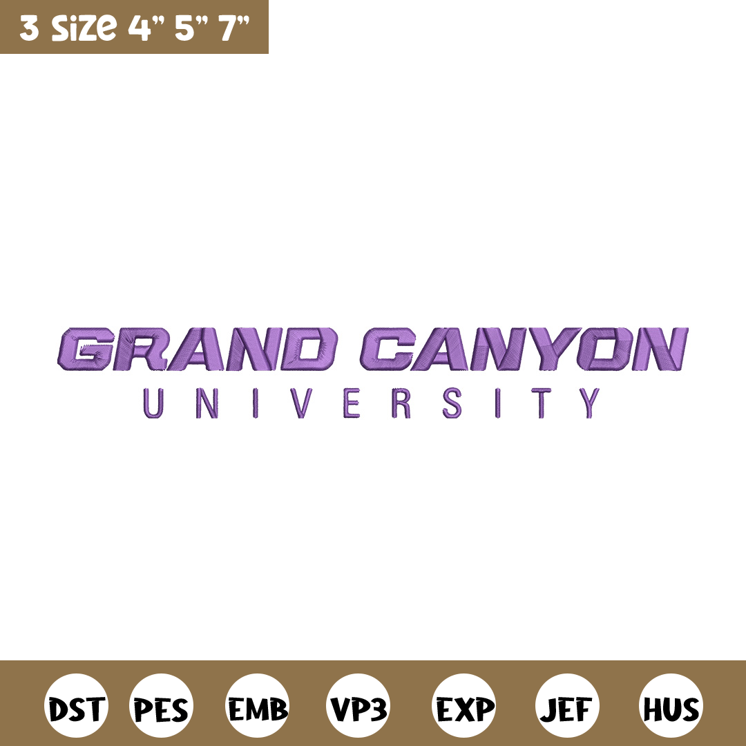 Grand Canyon University logo embroidery design, NCAA embroid | Inspire ...