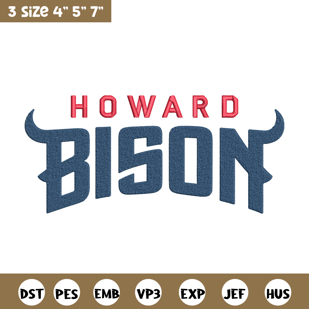 Howard Bison logo embroidery design, NCAA embroidery, Embroi | Inspire ...