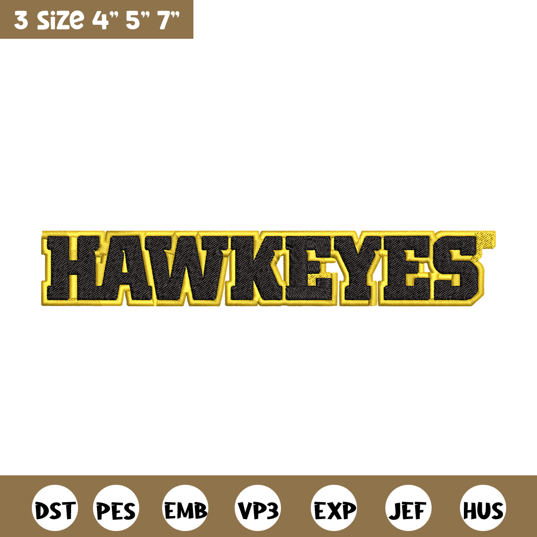 Iowa Hawkeyes logo embroidery design, NCAA embroidery, Sport | Inspire ...