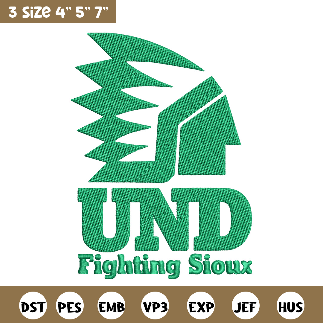 North Dakota logo embroidery design,NCAA embroidery, Embroid | Inspire ...