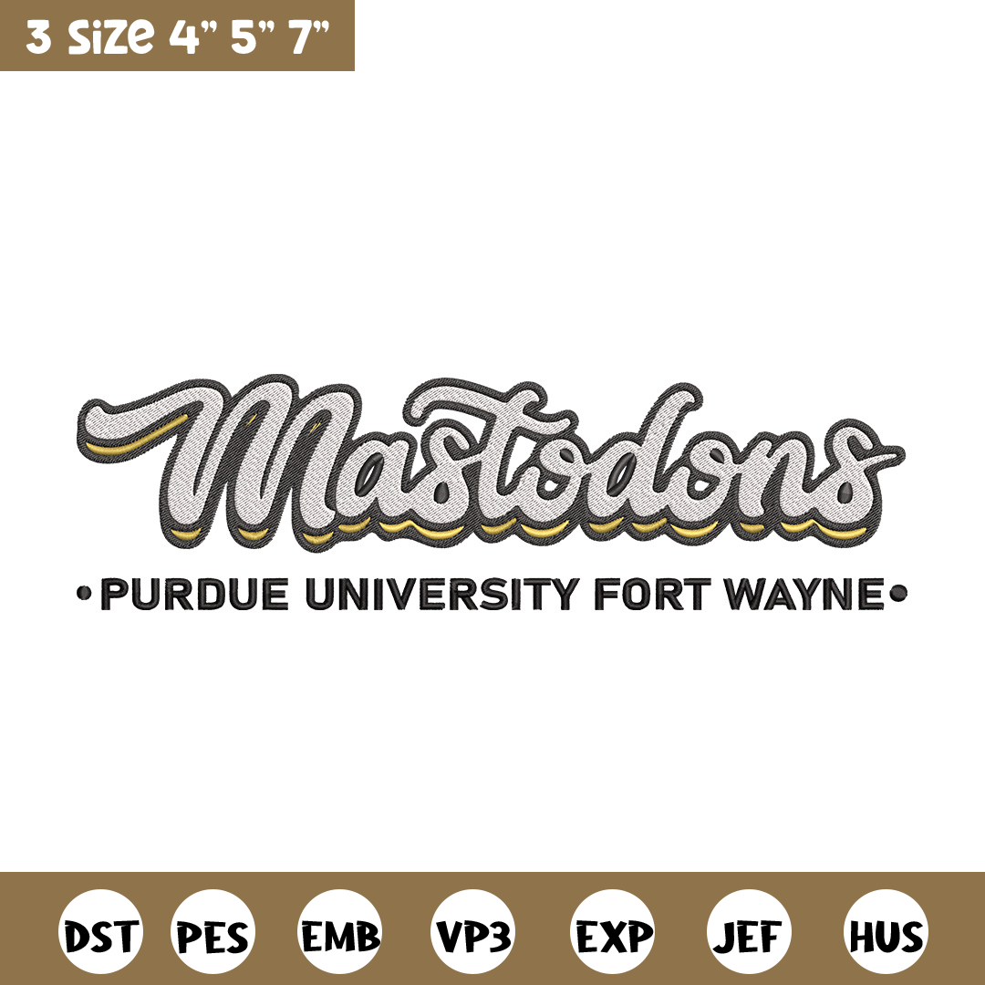 Purdue Fort Wayne logo embroidery design, Sport embroidery, | Inspire ...