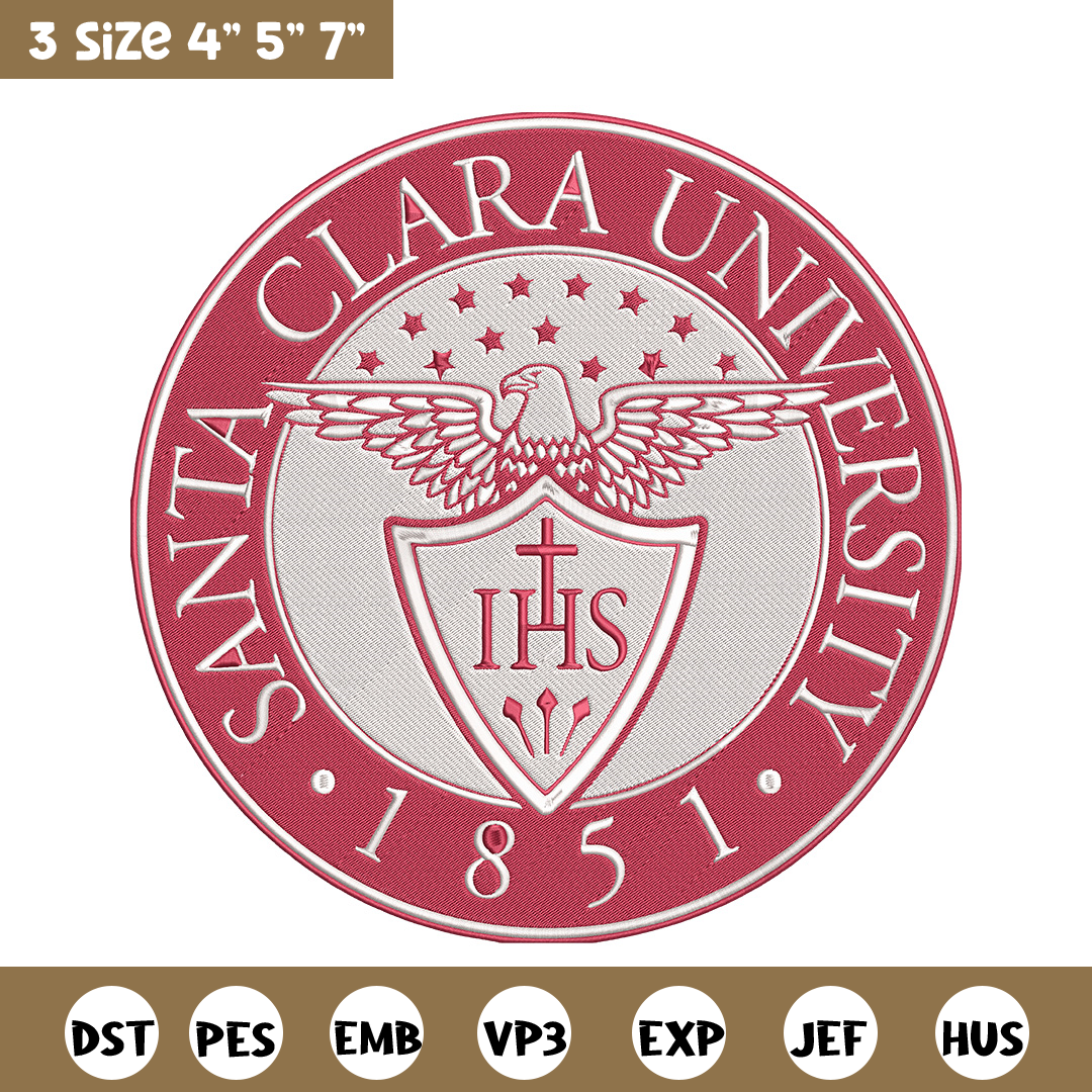 Santa Clara University logo embroidery design, NCAA embroide | Inspire ...