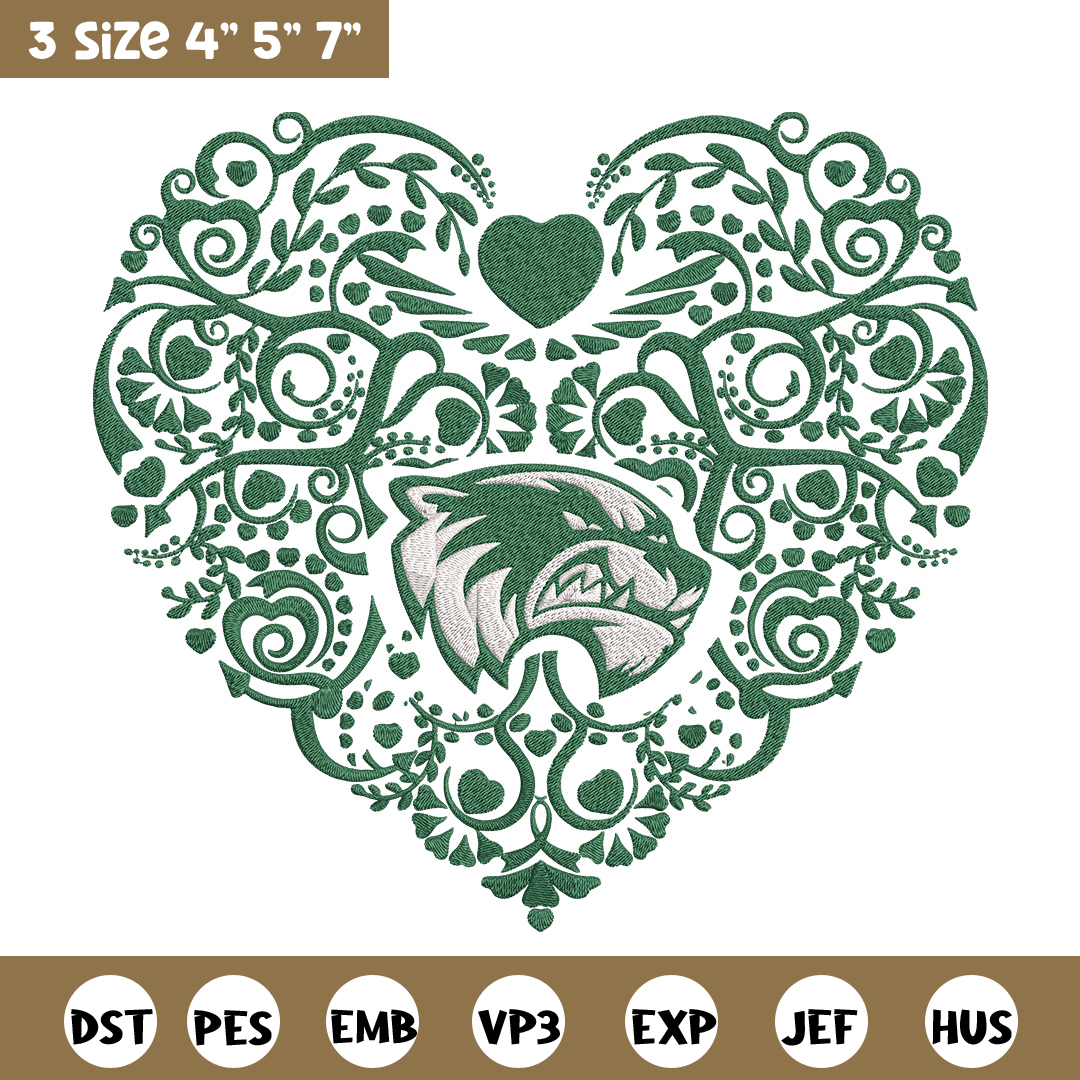 Utah Valley heart embroidery design, Sport embroidery, logo | Inspire ...