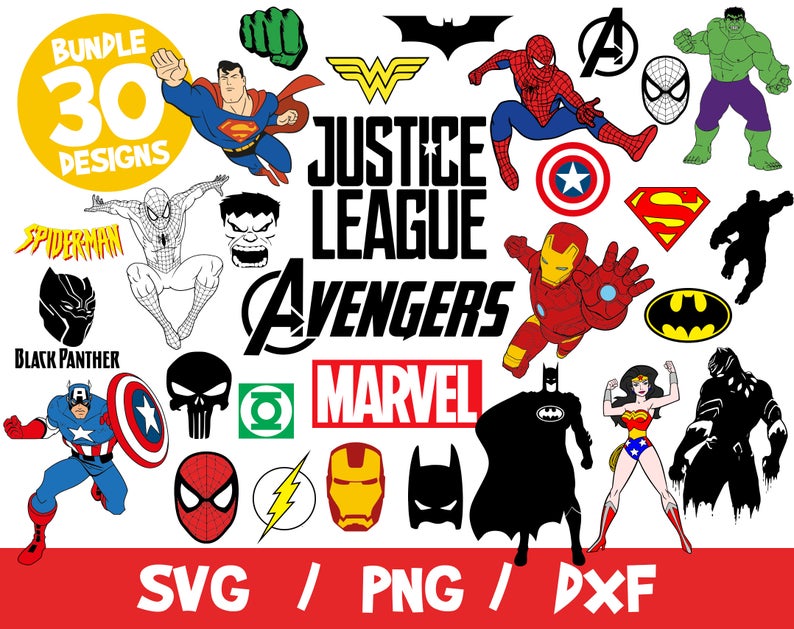 Superhero svg bundle vector marvel cricut superman batman vi - Inspire ...