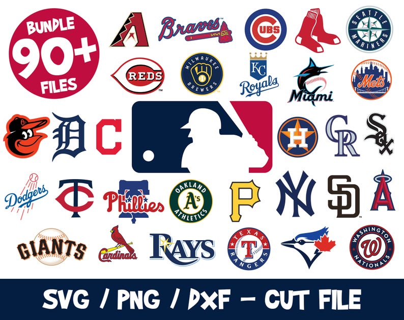 Mlb baseball logos bundle clipart svg cricut teams cutting v - Inspire ...