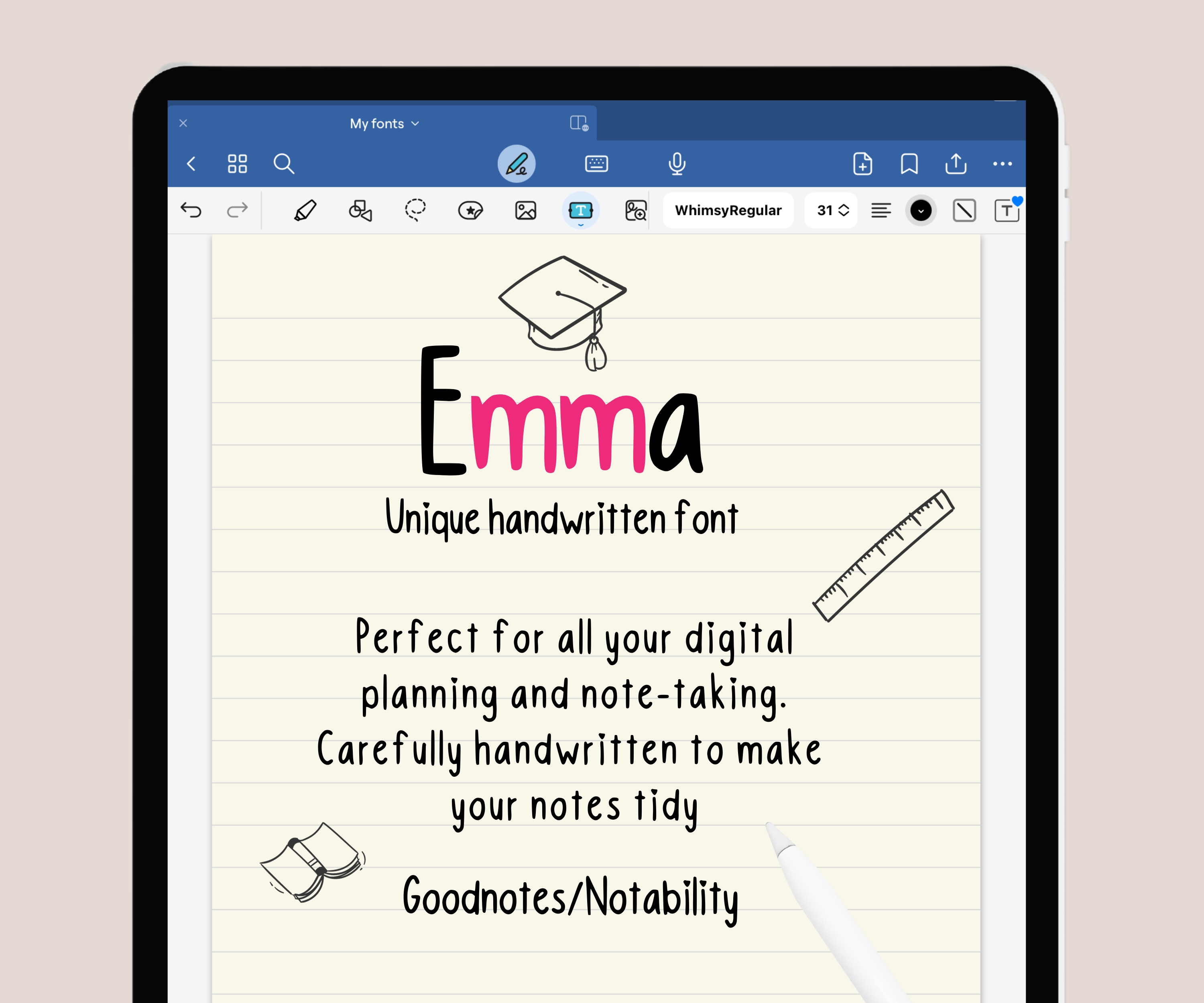 EmmaNove Handwritten Font, Goodnotes fonts, Notability fonts | Inspire ...