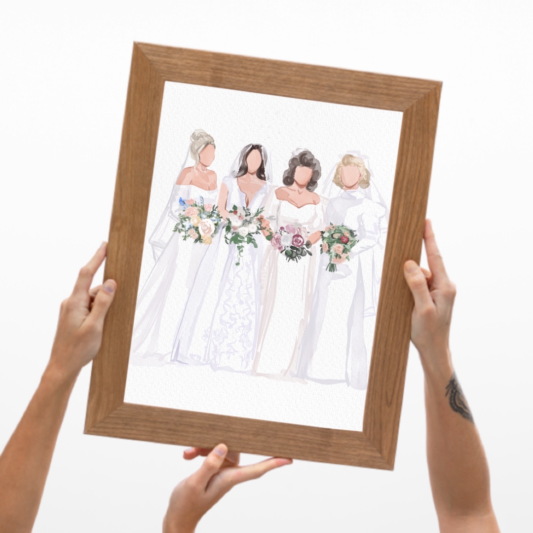 Custom Generational Wedding Portrait, FOUR persons, Personal | Inspire ...