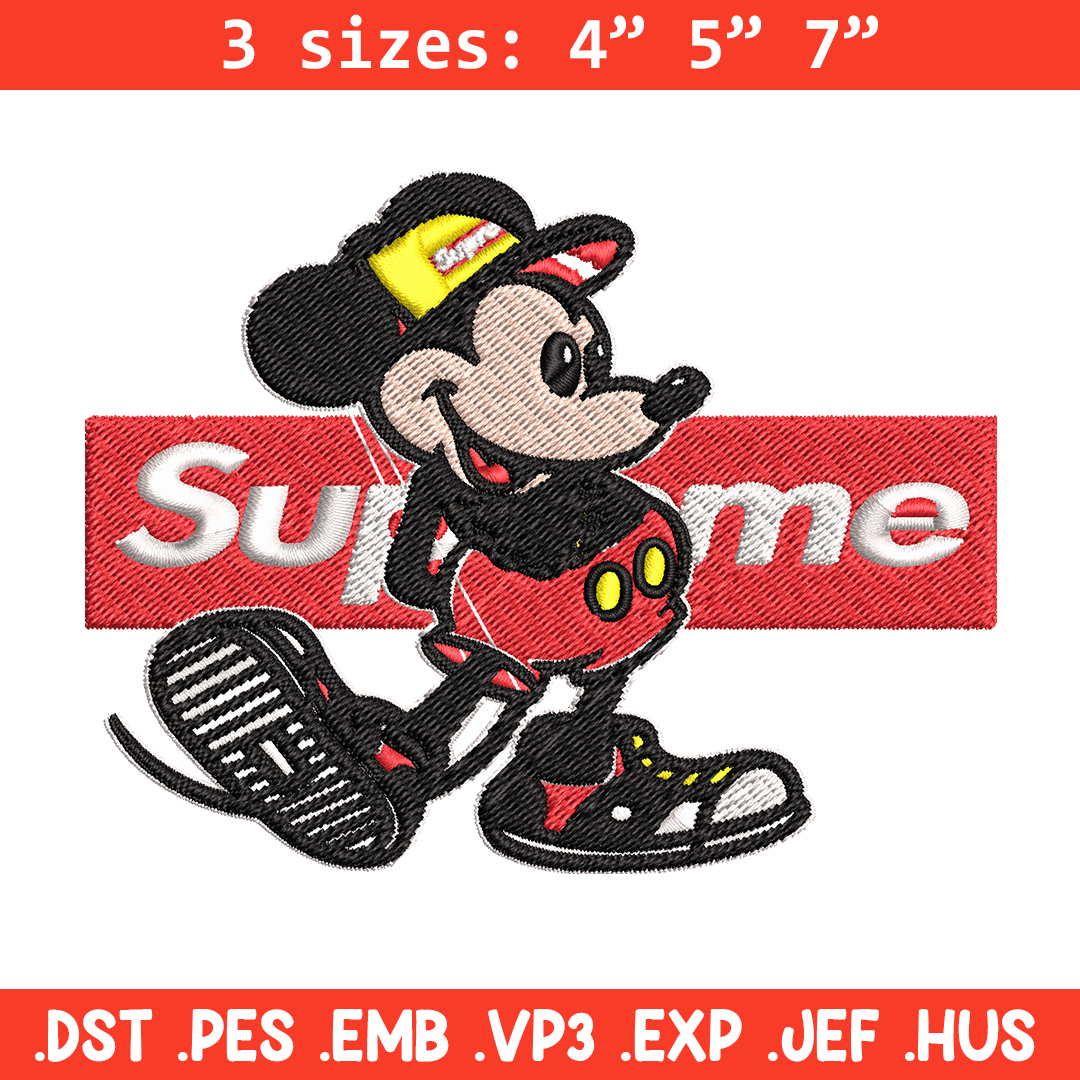 Mickey Mouse Supreme Embroidery design, Disney Embroidery, D | Inspire ...