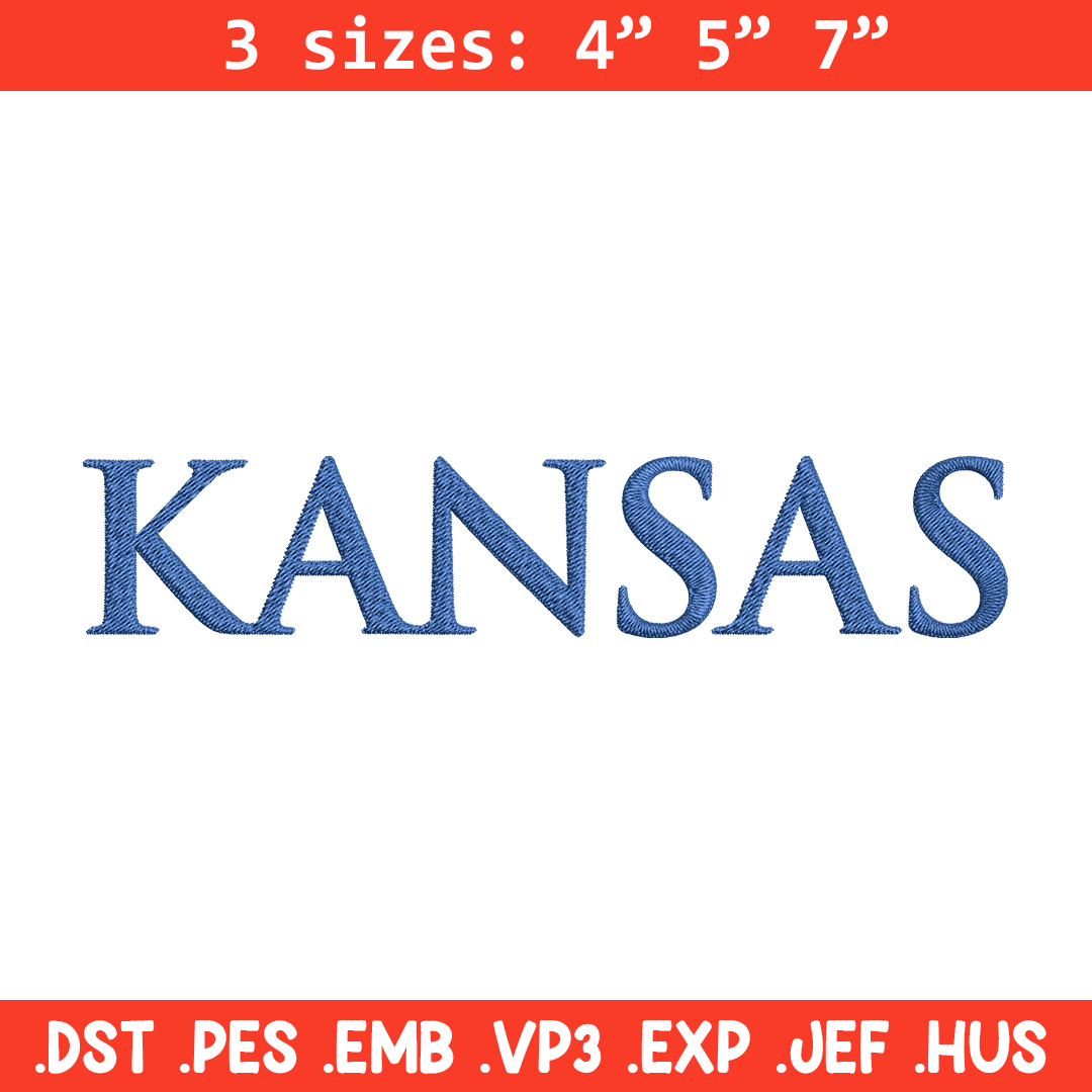 Kansas logo embroidery design, NCAA embroidery, Sport embroi - Inspire ...