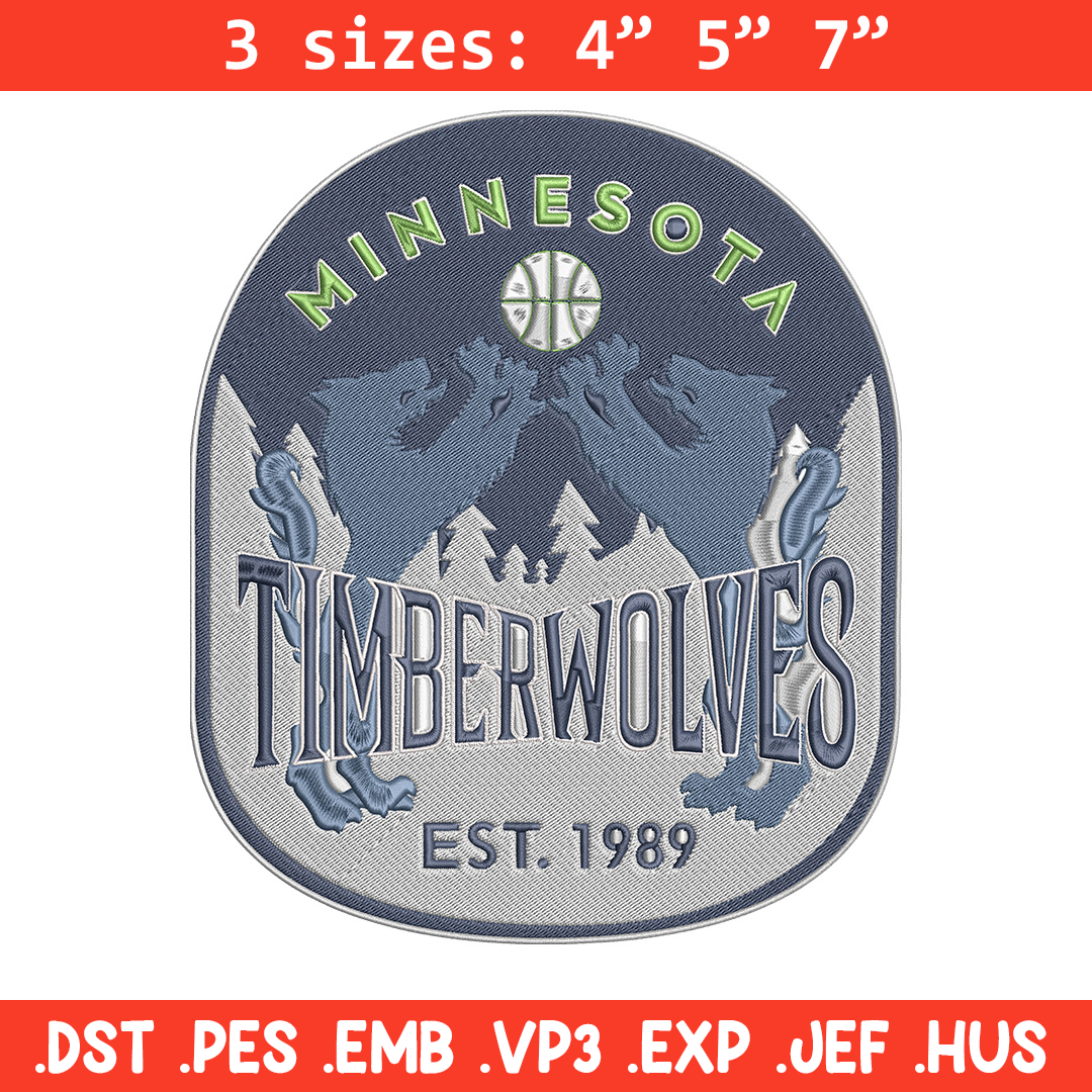 Timberwolves design embroidery design, NBA embroidery, Sport | Inspire ...