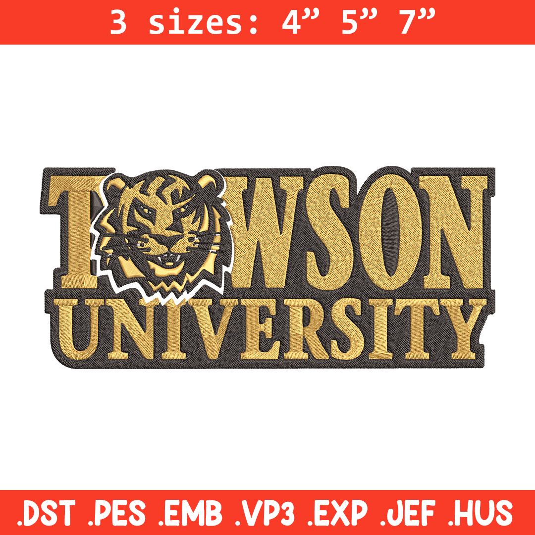 Towson University logo embroidery design,NCAA embroidery,Emb | Inspire ...