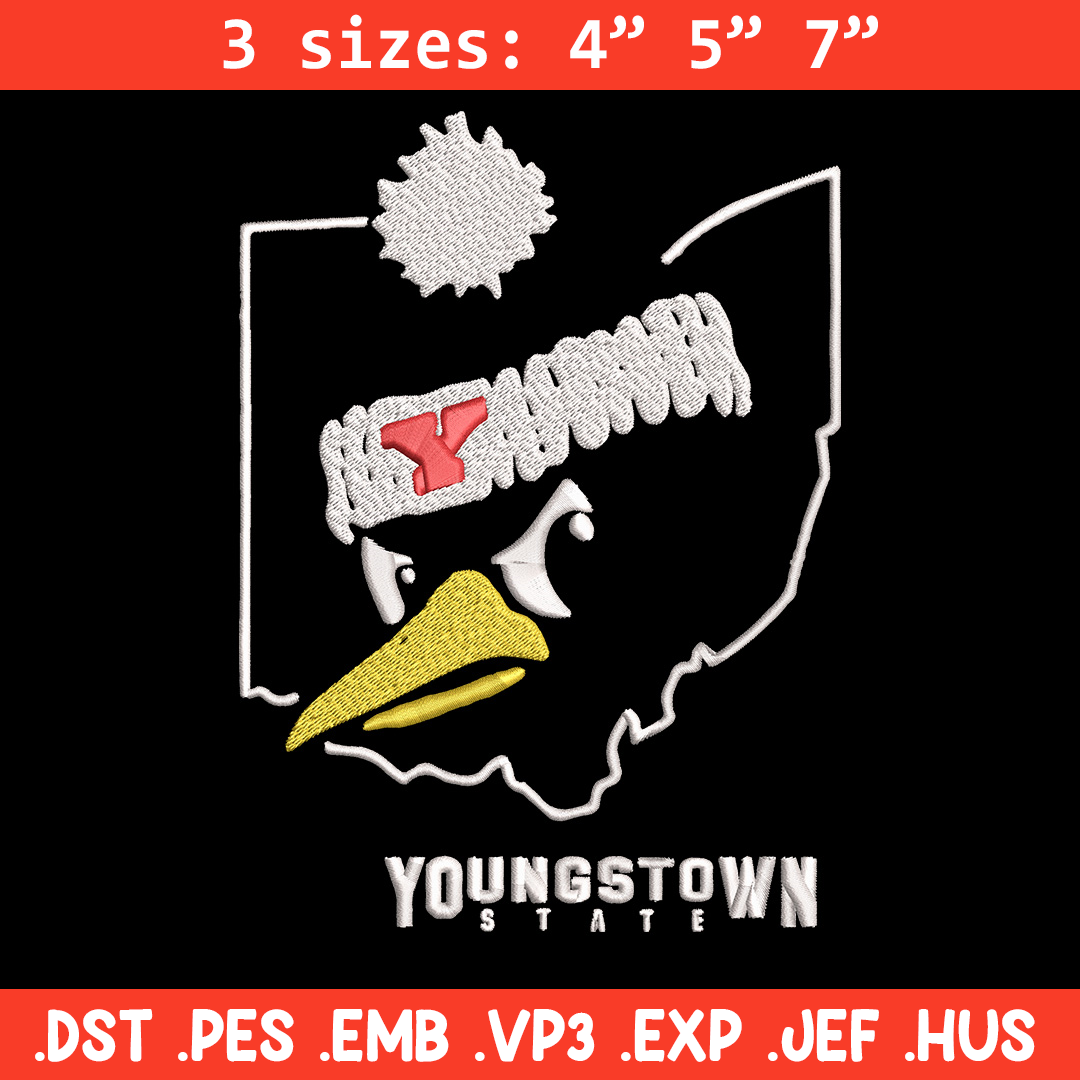 Youngstown State logo embroidery design, Sport embroidery, l - Inspire ...