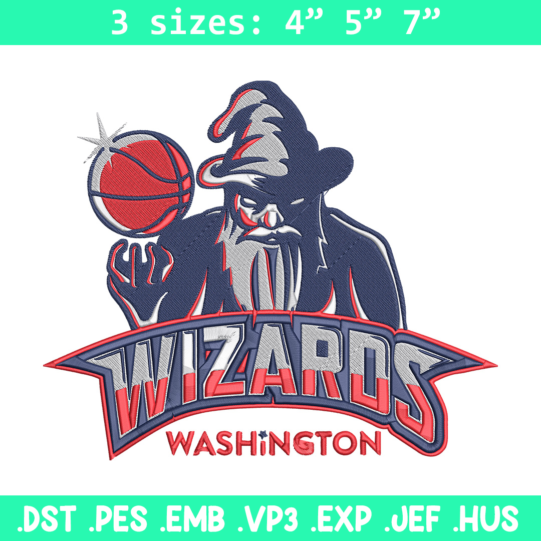 Washington Wizards logo embroidery design, NBA embroidery, S - Inspire ...